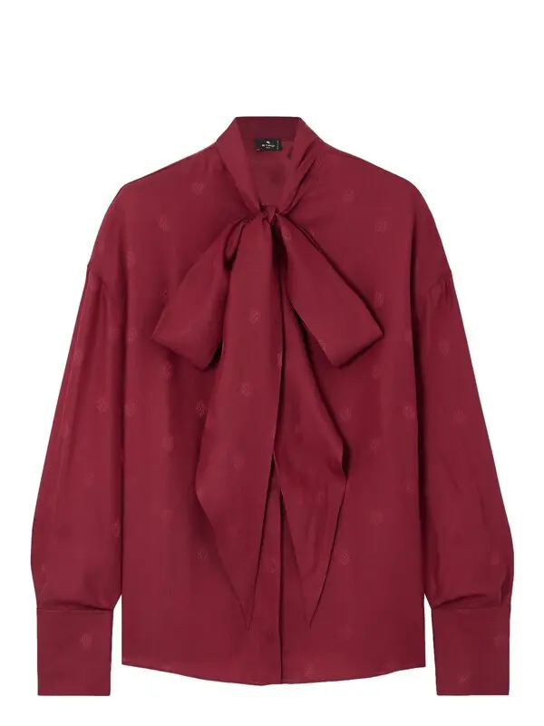 Etro Silk-jacquard Blouse - Burgundy