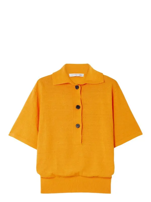Christopher Esber Knitted Polo Shirt - Orange