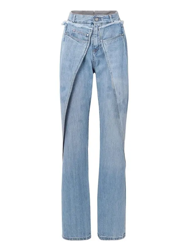 BETTTER Wrap-effect Mid-rise Straight-leg Jeans - Blue