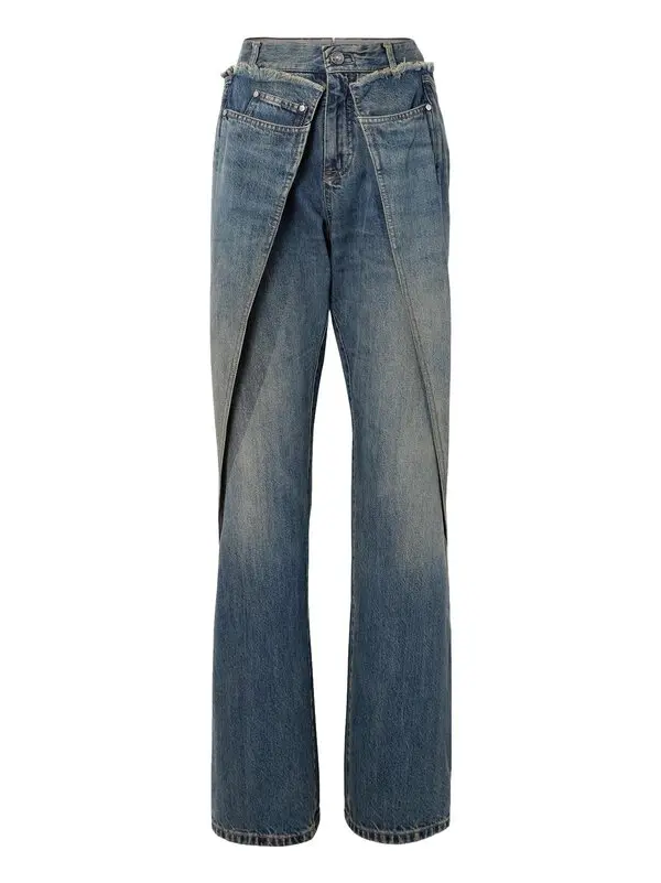 BETTTER Wrap-effect Straight-leg Jeans - Blue