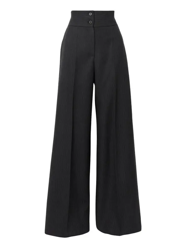 Altuzarra Rudy Pinstriped Wide-leg Pants - Black