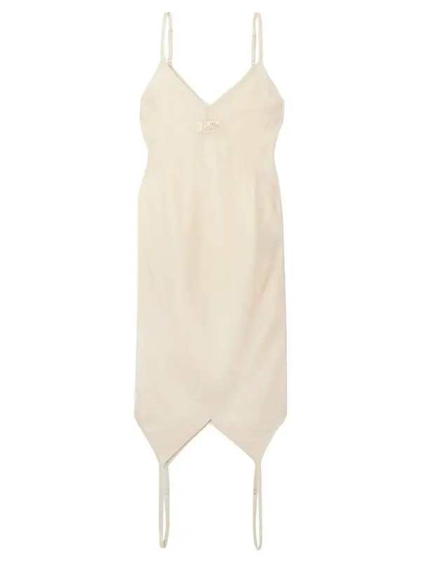BETTTER Cami Appliquéd Satin-twill Midi Dress - Neutrals