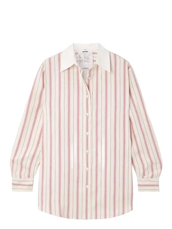 BETTTER Linden Poplin-trimmed Striped Shirt - Multi