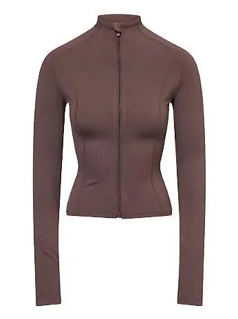 SISTERLY TRIBE Softsculpt Zip Jersey Jacket - Espresso