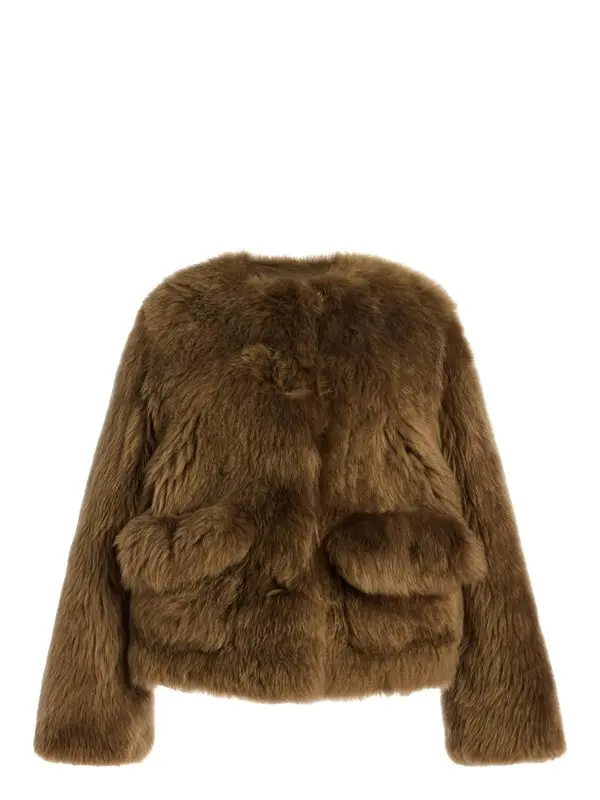 Altuzarra Maury Shearling Short Coat - Brown