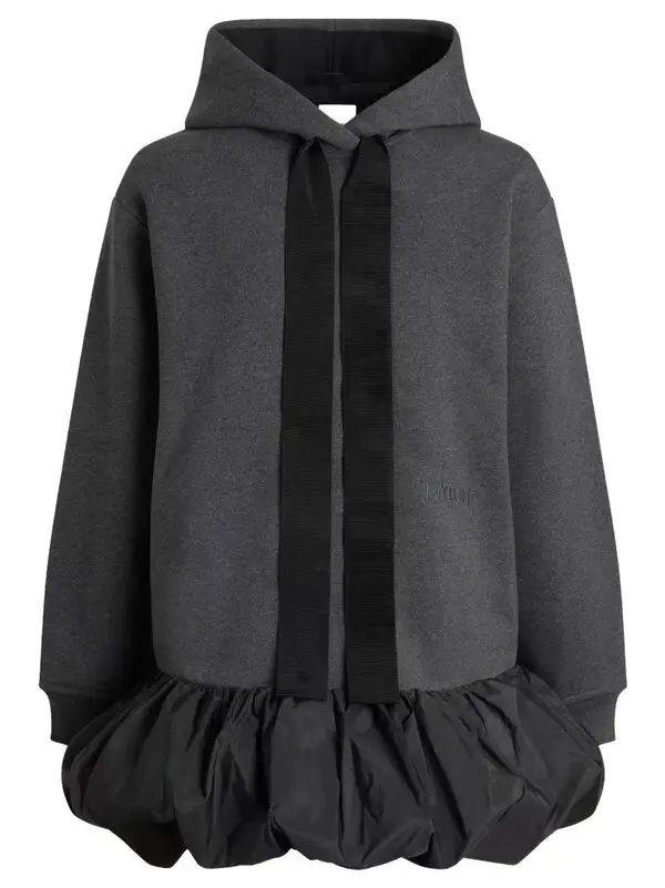 PATOU Hooded Ruffle-hem Dress - Grey