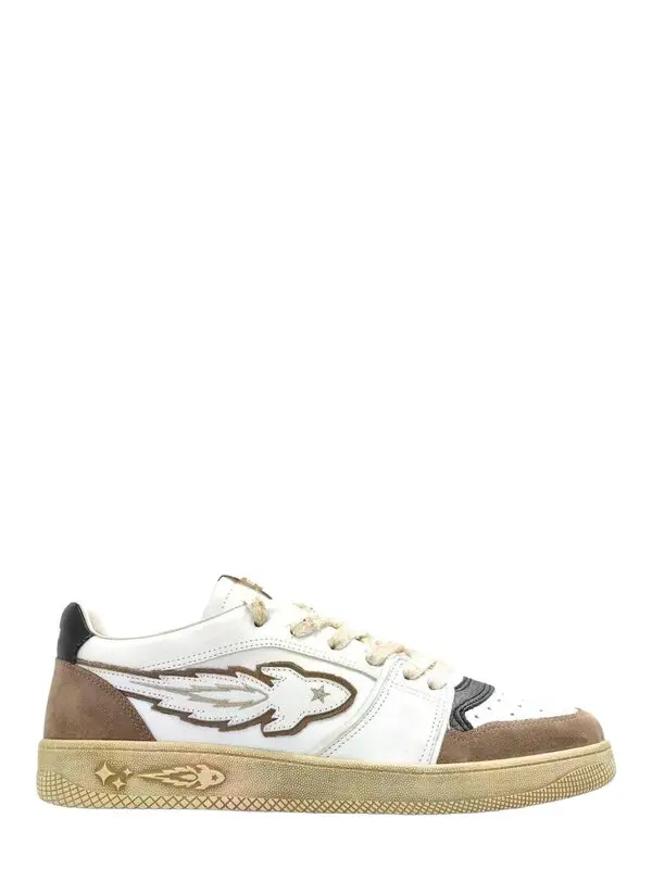 ENTERPRISE JAPAN Egg Rocket Embellished Leather Sneakers - White