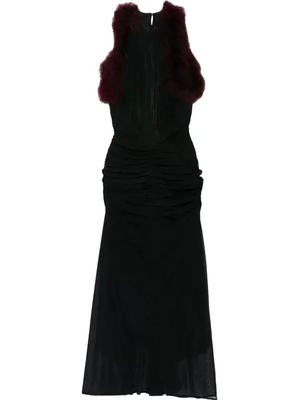 MUGLER Trimmed Gathered Dress - Black