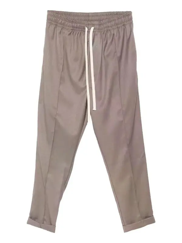 HAMZA Cuffed-hem Trousers - Neutrals