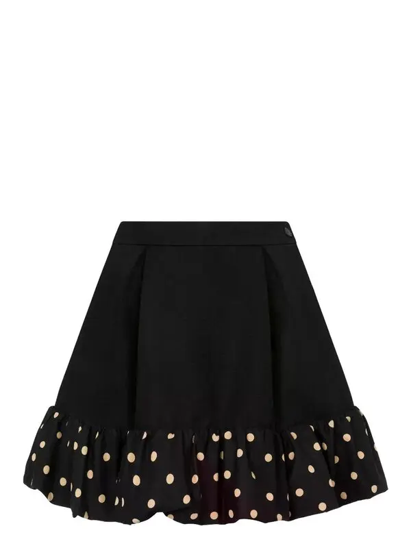 Moschino Polka-dot Ruffled Mini Skirt - Black