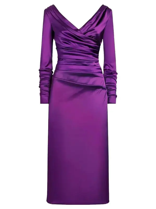 Dolce & Gabbana Draped Midi Dress - Purple