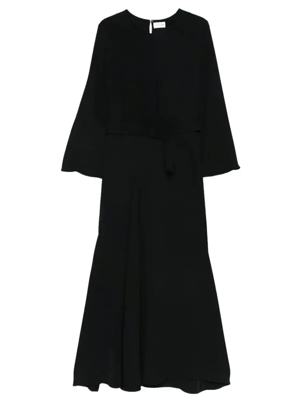 P.a.r.o.s.h Belted Flared Dress - Black