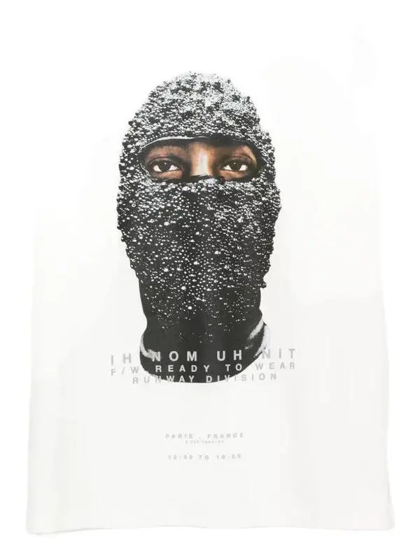 IH NOM UH NIT Mask-print T-shirt - White