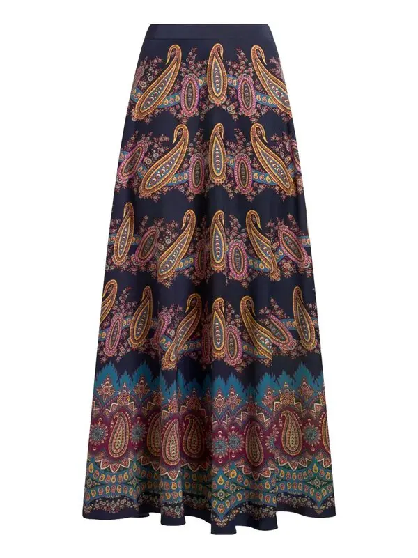 Etro Paisley-print Maxi Skirt - Blue