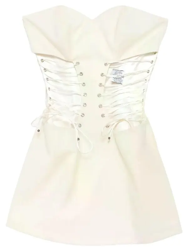 VESTIAIRE D'UN OISEAU LIBRE Lace-up Corset Mini Dress - White