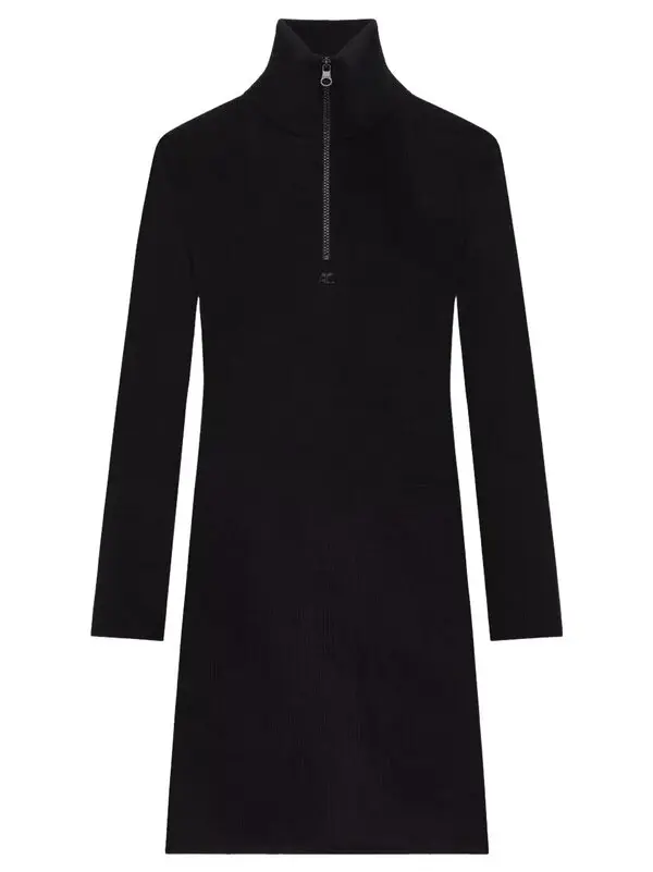 COURREGES Zip-closure Jersey Dress - Black