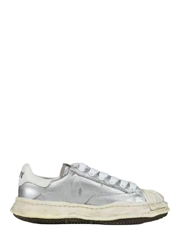 Mihara Yasuhiro Blakey Distressed Leather Sneakers - Grey