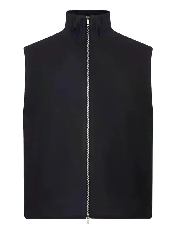 JIL SANDER High-neck Zip-front Waistcoat - Blue