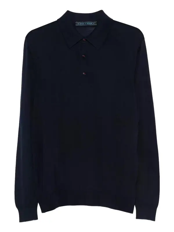 Kiton Long-sleeve Polo Shirt - Blue