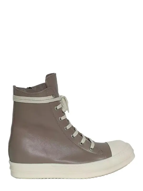 Rick Owens Leather High-top Sneakers - Brown