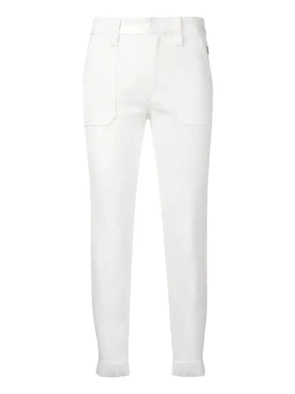 Chloé Fringe Trimmed Straight Leg Jeans - White