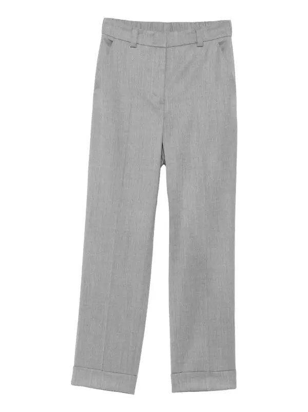 Peserico Cuffed Straight Trousers - Grey