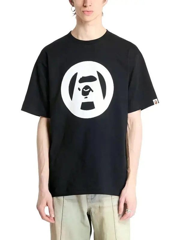 A BATHING APE Stencil Circle Ape-face T-shirt - Black
