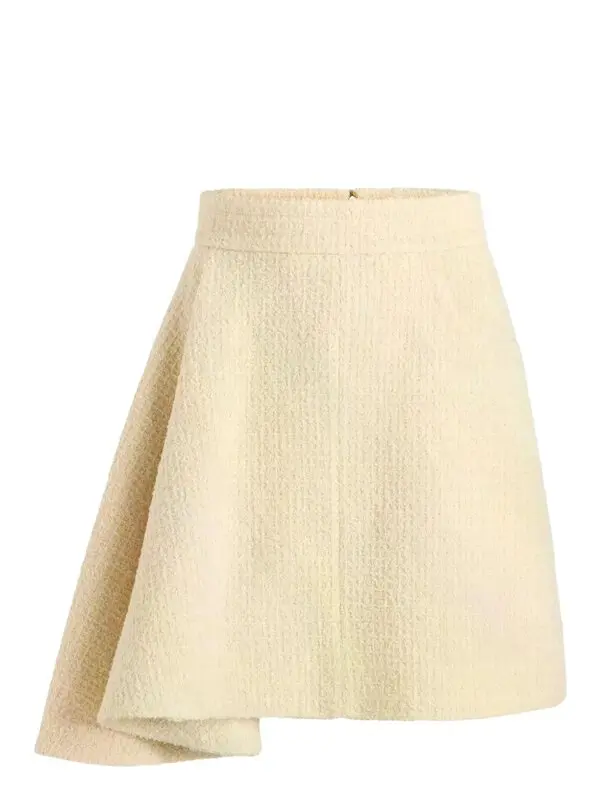 Patou Asymmetric Tweed Flared Skirt - Neutrals