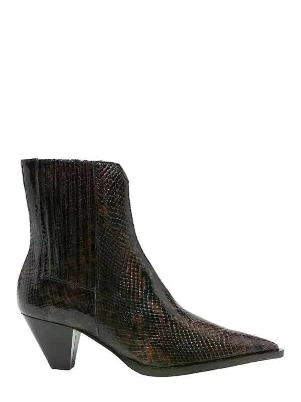 GUGLIELMO ROTTA 60mm Snake-print Pointed-toe Boots - Brown