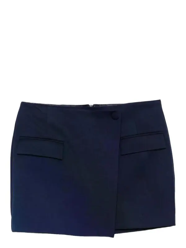 Patrizia Pepe Wrap-front Mini Skirt - Blue