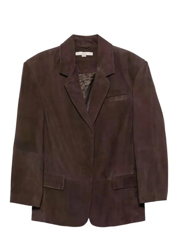 Remain Birger Christensen Suede Single-breasted Blazer - Brown