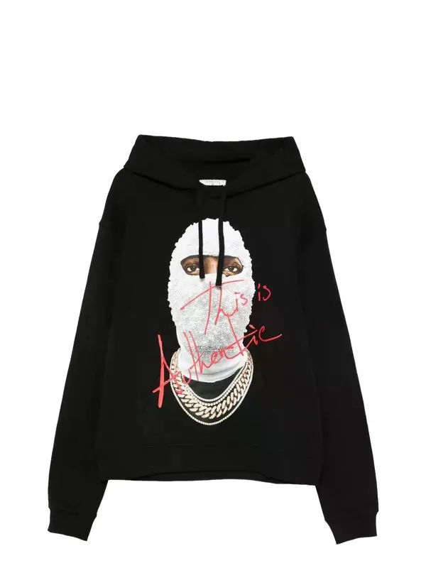 IH NOM UH NIT Graphic-print Cotton Hoodie - Black
