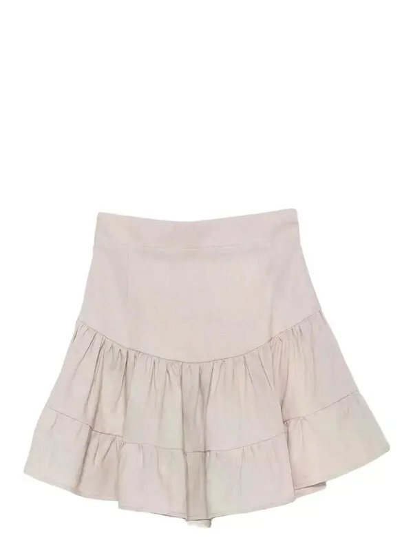 HAMZA Bali Linen Mini Skirt - Neutrals