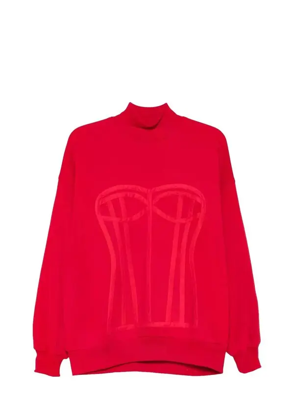 HAMZA Corset Graphic Sweatshirt - Red