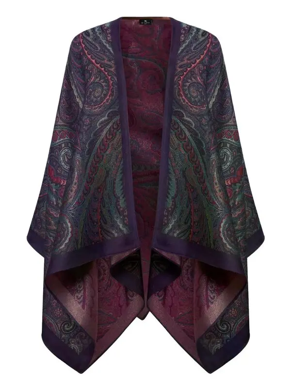 Etro Paisley Open-front Cape - Blue