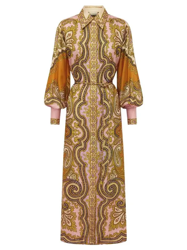 ALEMAIS Paisley-print Maxi Dress - Brown