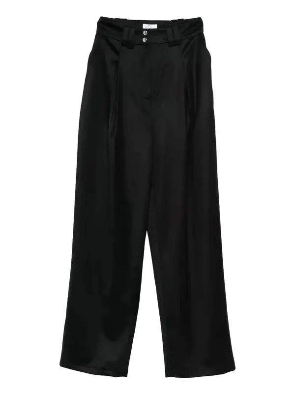 VESTIAIRE D'UN OISEAU LIBRE Pleated-front Trousers - Black