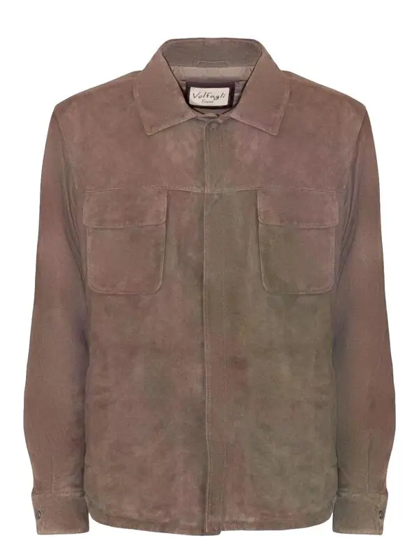 VOLFAGLI FIRENZE Flap-pocket Leather Jacket - Brown