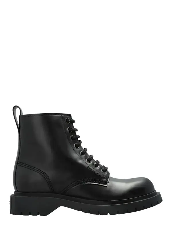 Givenchy Lace-up Leather Boots - Black