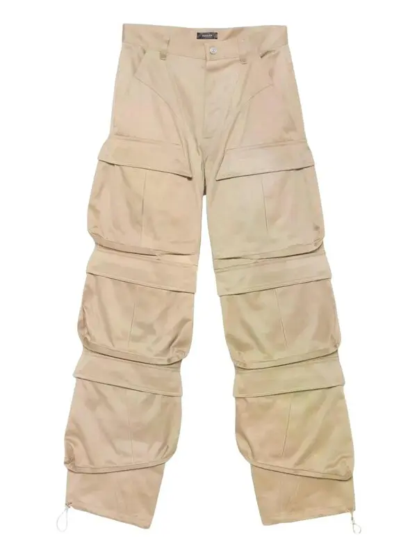 MUGLER Cotton Cargo Trousers - Neutrals