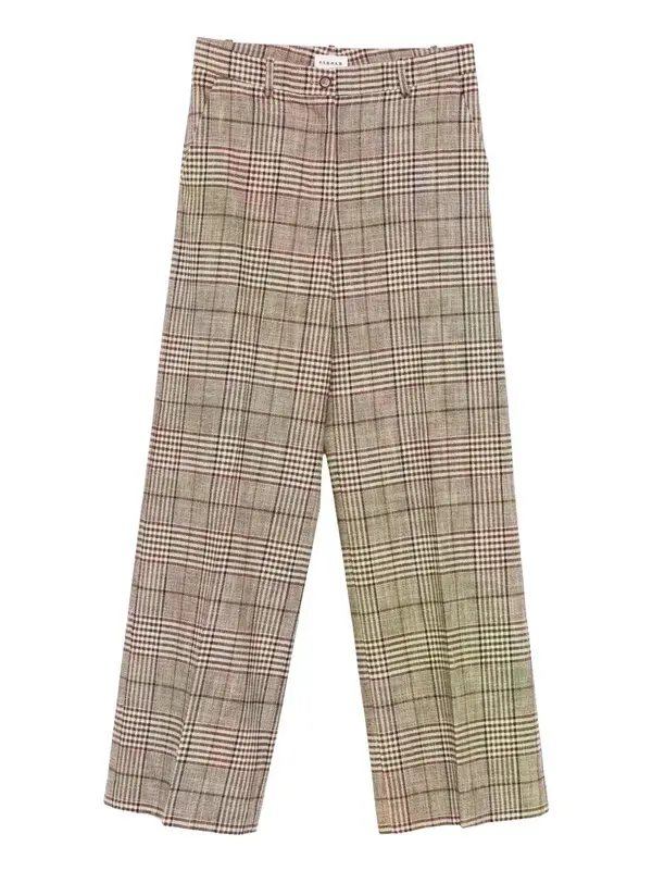 P.a.r.o.s.h Checked Straight-leg Trousers - Brown