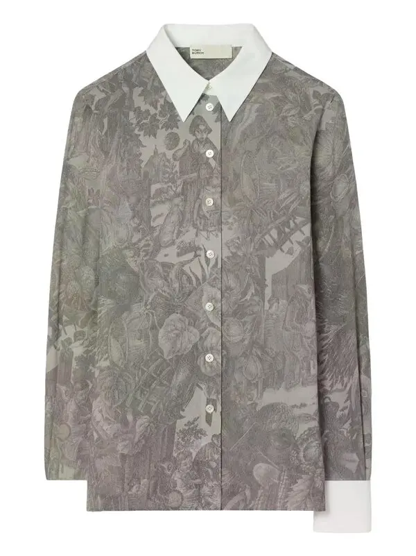 Tory Burch Printed Viscose Shirt - Grey