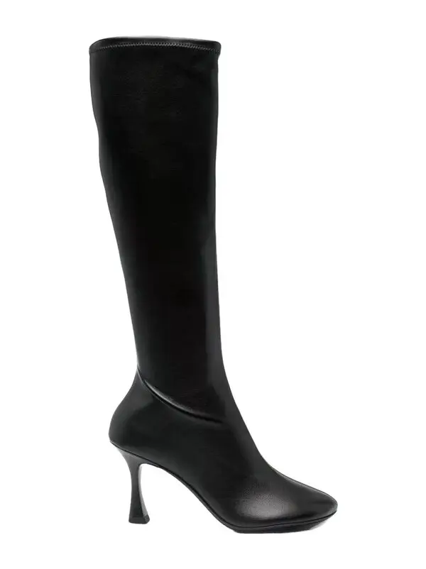 3JUIN 80mm Carine Calf-leather Zip Boots - Black