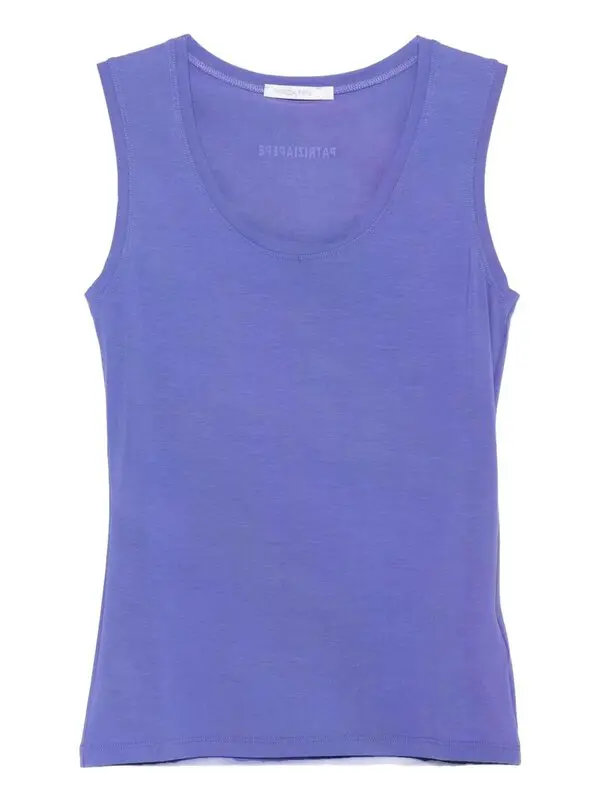 Patrizia Pepe U-neck Tank Top With Fly Detail - Purple