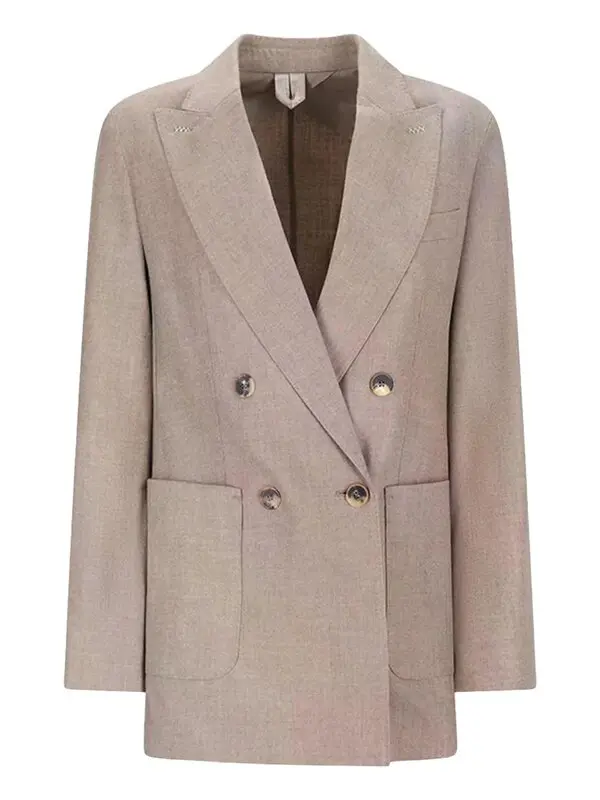 Max Mara Double-breasted Blazer With Patch Pockets - Neutrals