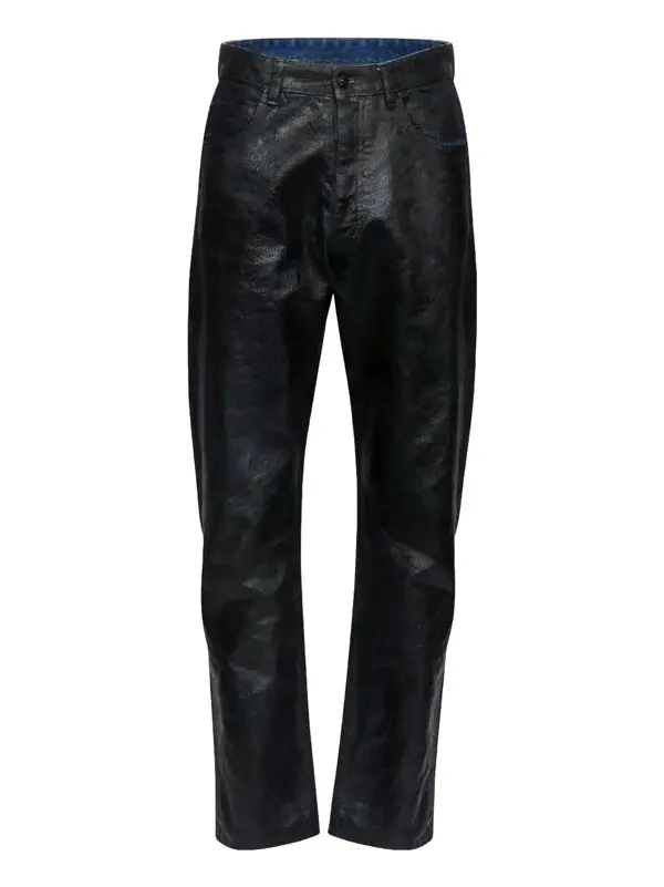 MAISON MARGIELA Waxed-effect Straight Leg Jeans - Black