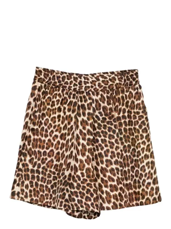 P.a.r.o.s.h Leopard Print Short Shorts - Brown