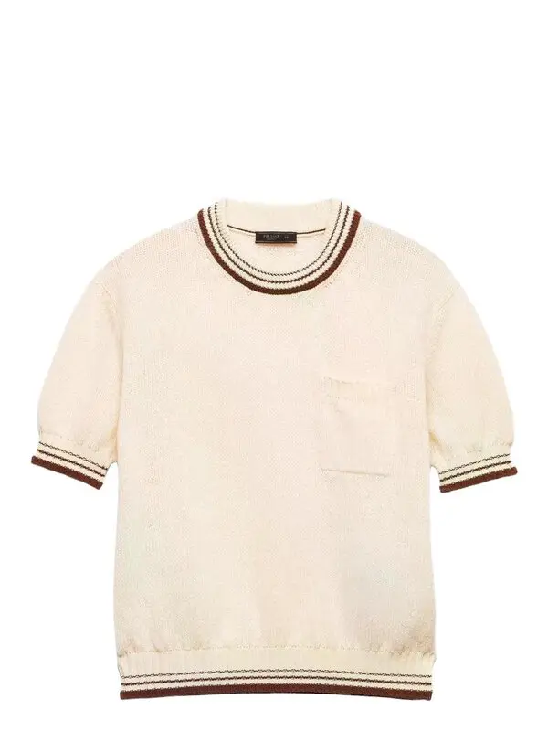 Prada Short-sleeve Pocket Sweater - Neutrals