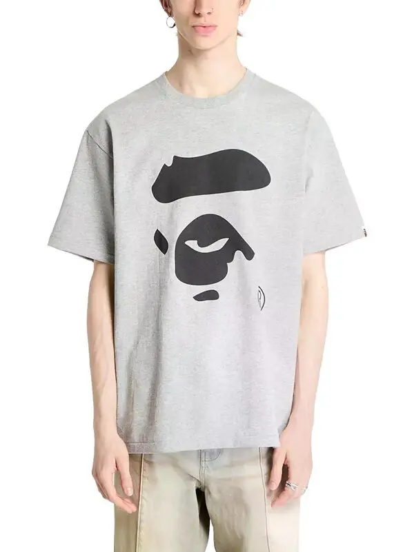 A BATHING APE Graphic-print Cotton T-shirt - Grey