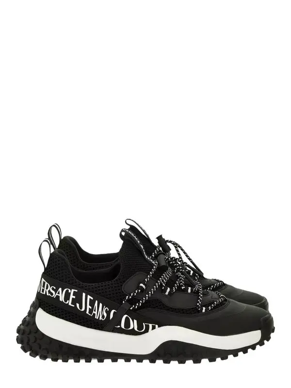 Versace Logo Detail Mesh Trainers - Black